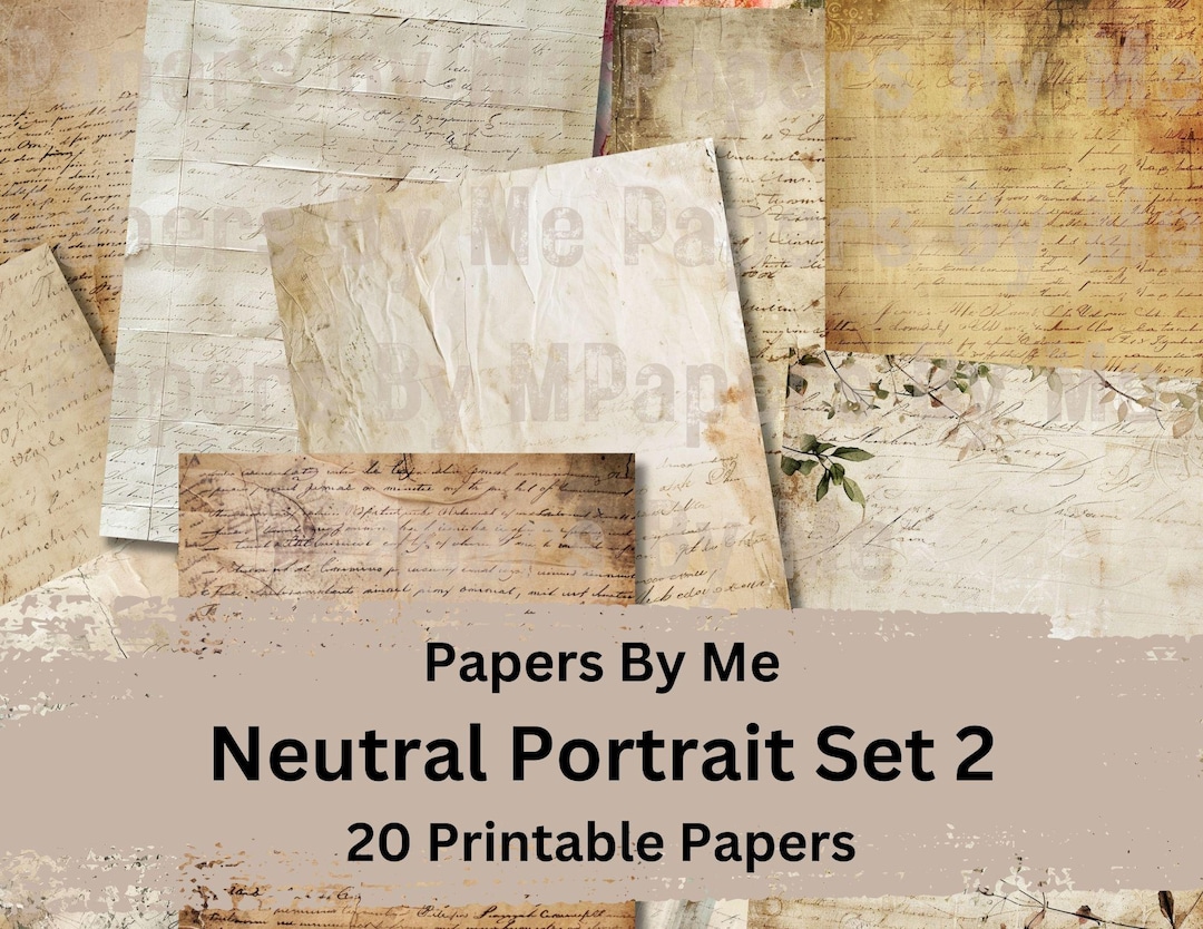 Neutral Background Papers Decoupage Portrait 2 Printable Junk Journal ...