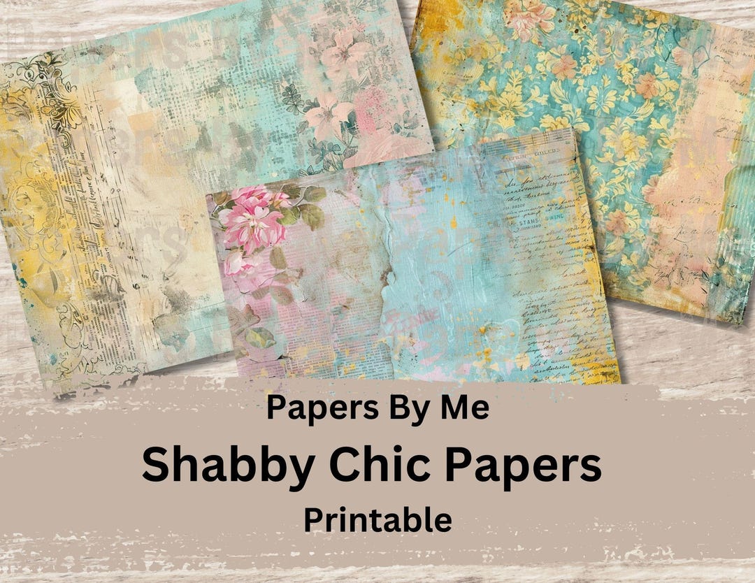 Shabby Chic Papers for Decoupage Junk Journal Collage Background ...