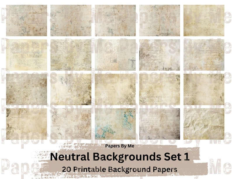 Neutral Background Printable Decoupage Papers Junk Journal Digital ...