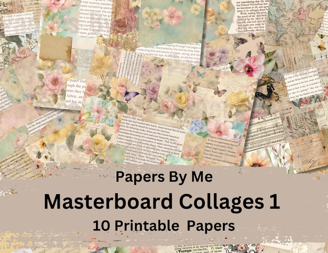 Shabby Masterboard Collage Decoupage Printable Background Paper Junk ...