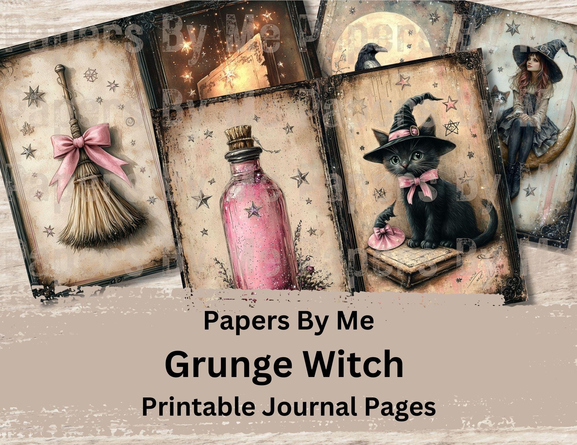 Grunge Witch Journal Pages Printable for Junk Journals, Ephemera ...