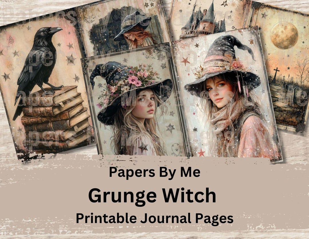 Grunge Witch Journal Pages Printable for Junk Journals, Ephemera ...