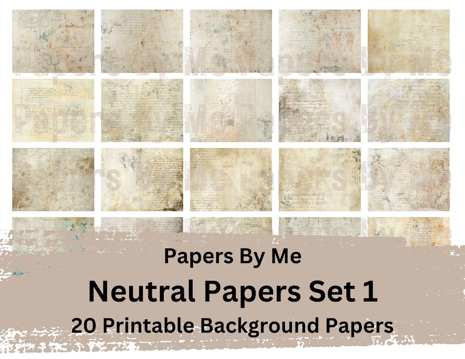 Neutral Background Printable Decoupage Papers Junk Journal Digital ...