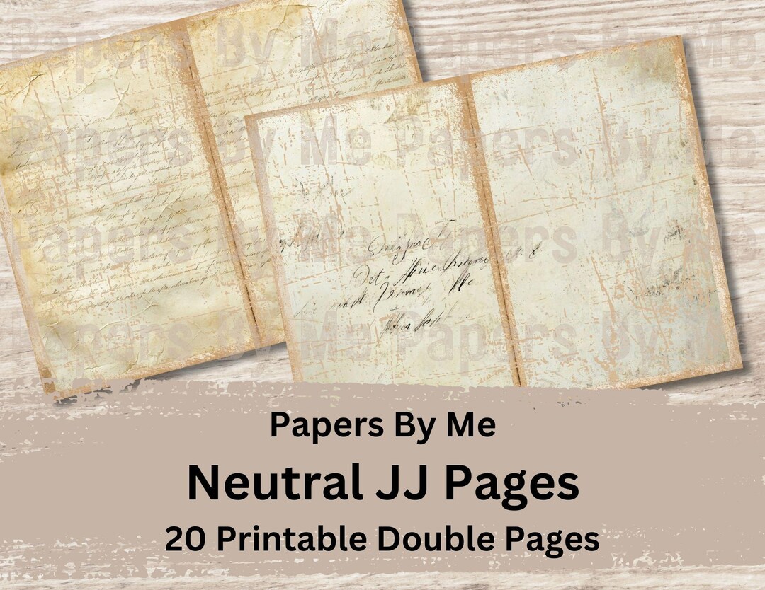 Neutral Junk Journal Pages Printable, Scrapbook Papers Kit, Digital ...