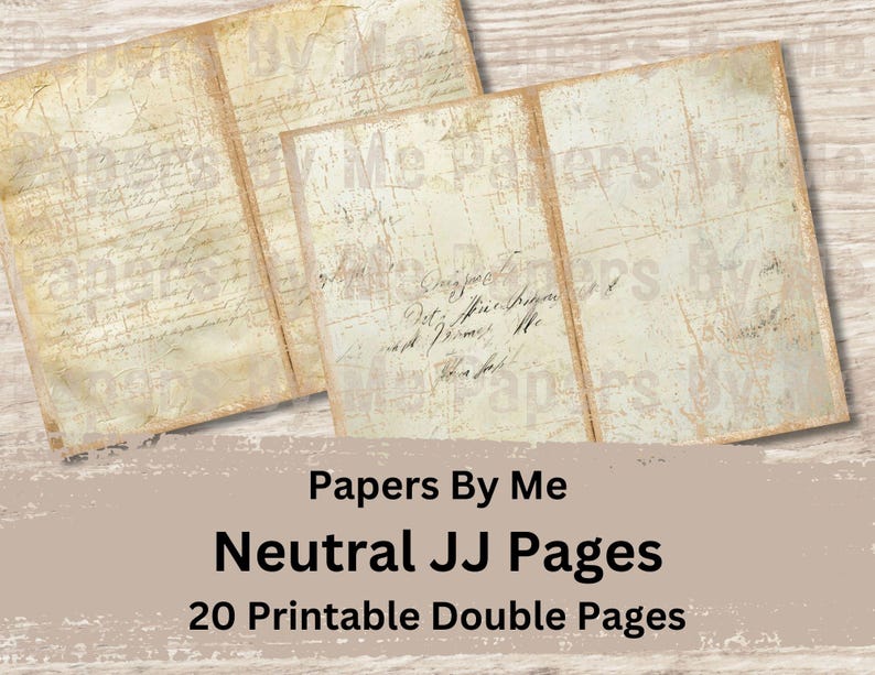 Neutral Junk Journal Pages Printable, Scrapbook Papers Kit, Digital ...