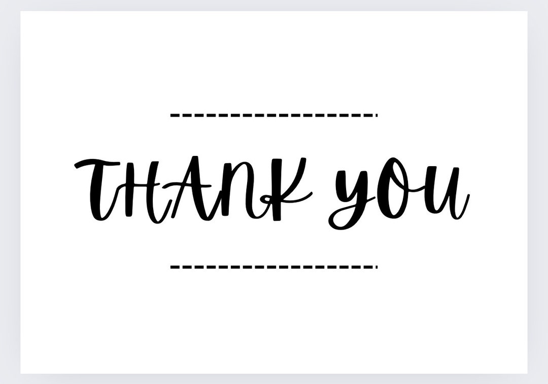 THANK YOU Card Template - Etsy