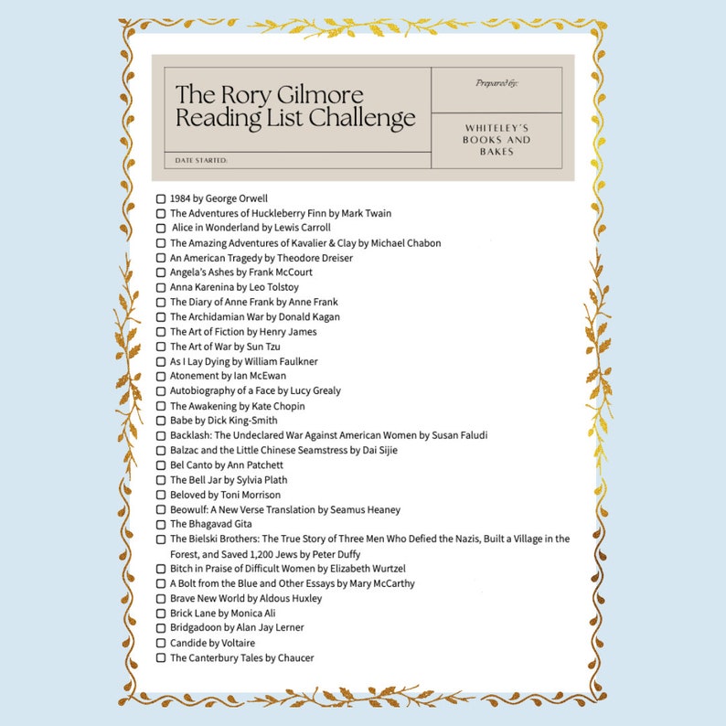 The Rory Gilmore Reading List, the Rory Gilmore Reading Challenge ...