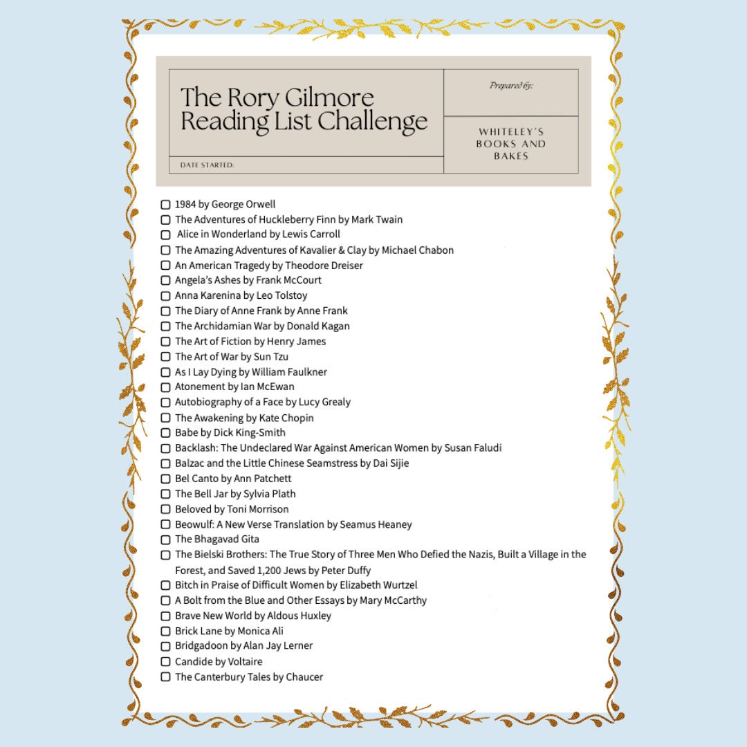 The Rory Gilmore Reading List, the Rory Gilmore Reading Challenge ...