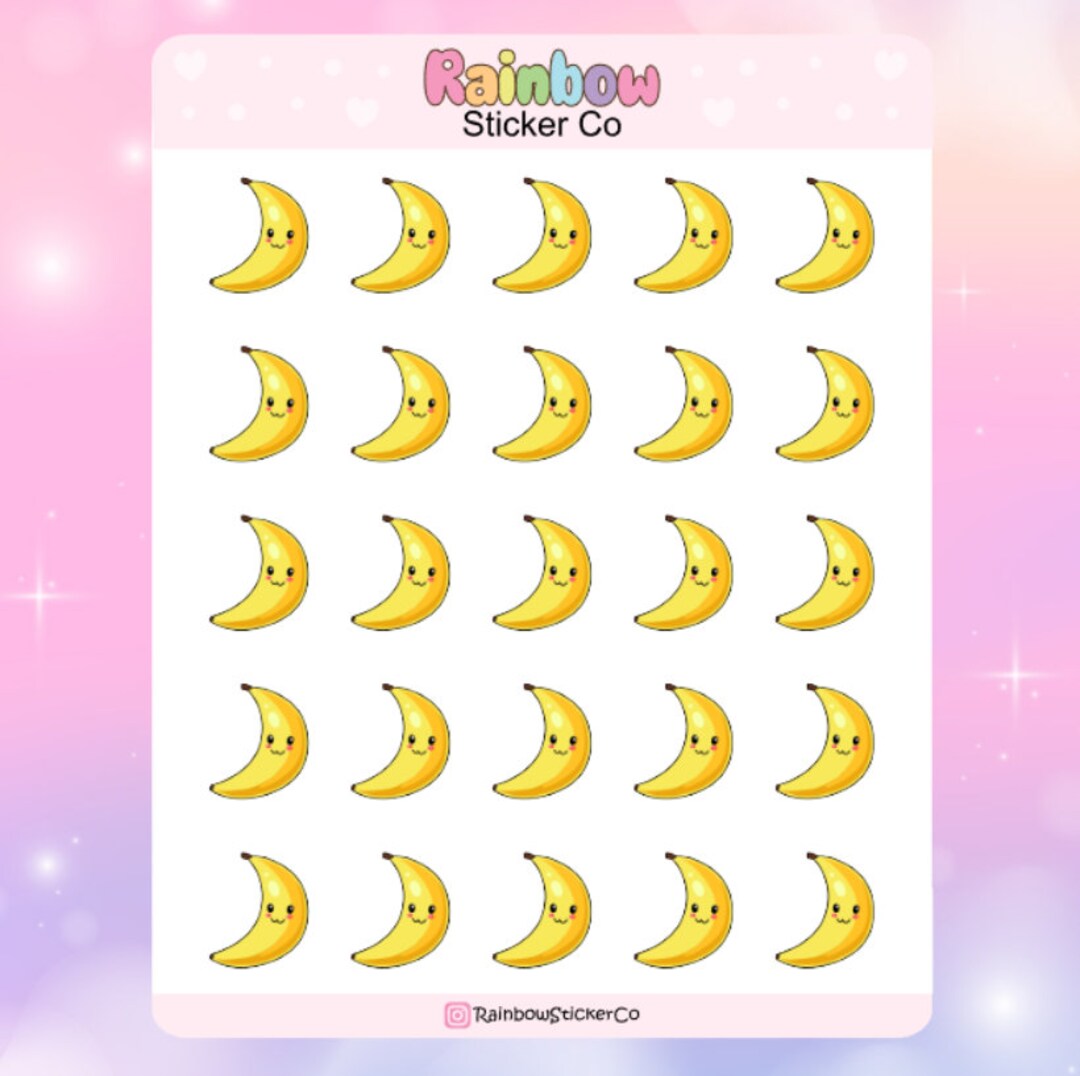 Banana Planner Stickers, Cute Kawaii Fruit Planner Stickers, Back to ...