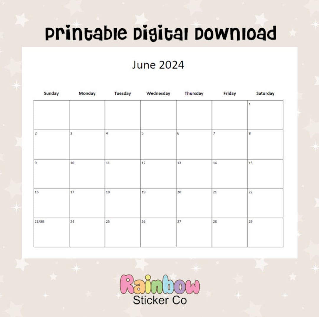 Printable June 2024 Monthly Calendar, Minimalist Design, Editable June ...