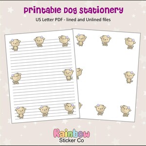 Printable Dog Stationery PDF, Printable Dog Writing Paper, Puppy ...