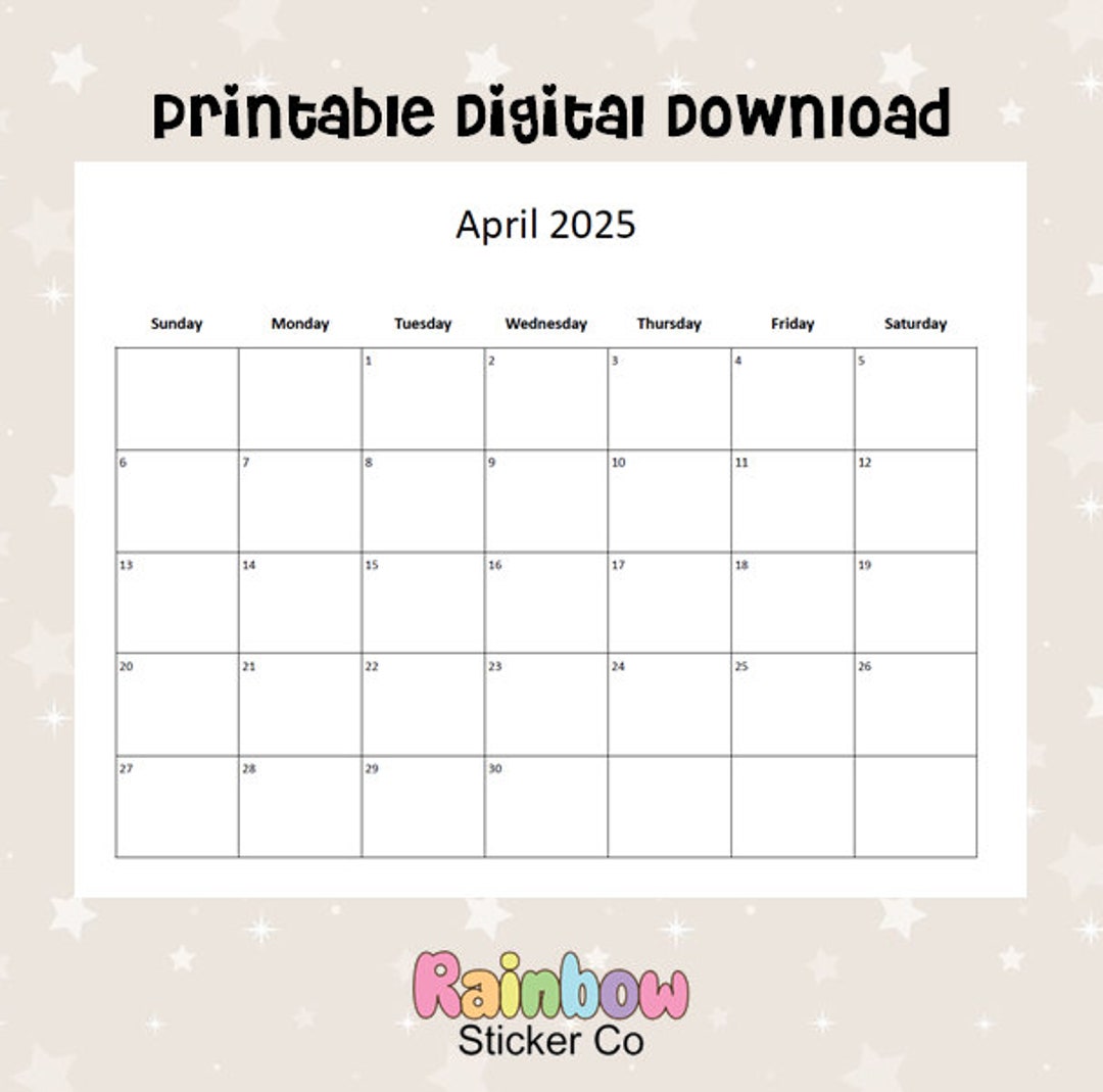 Printable April 2025 Monthly Calendars, Minimalist Design, Editable ...