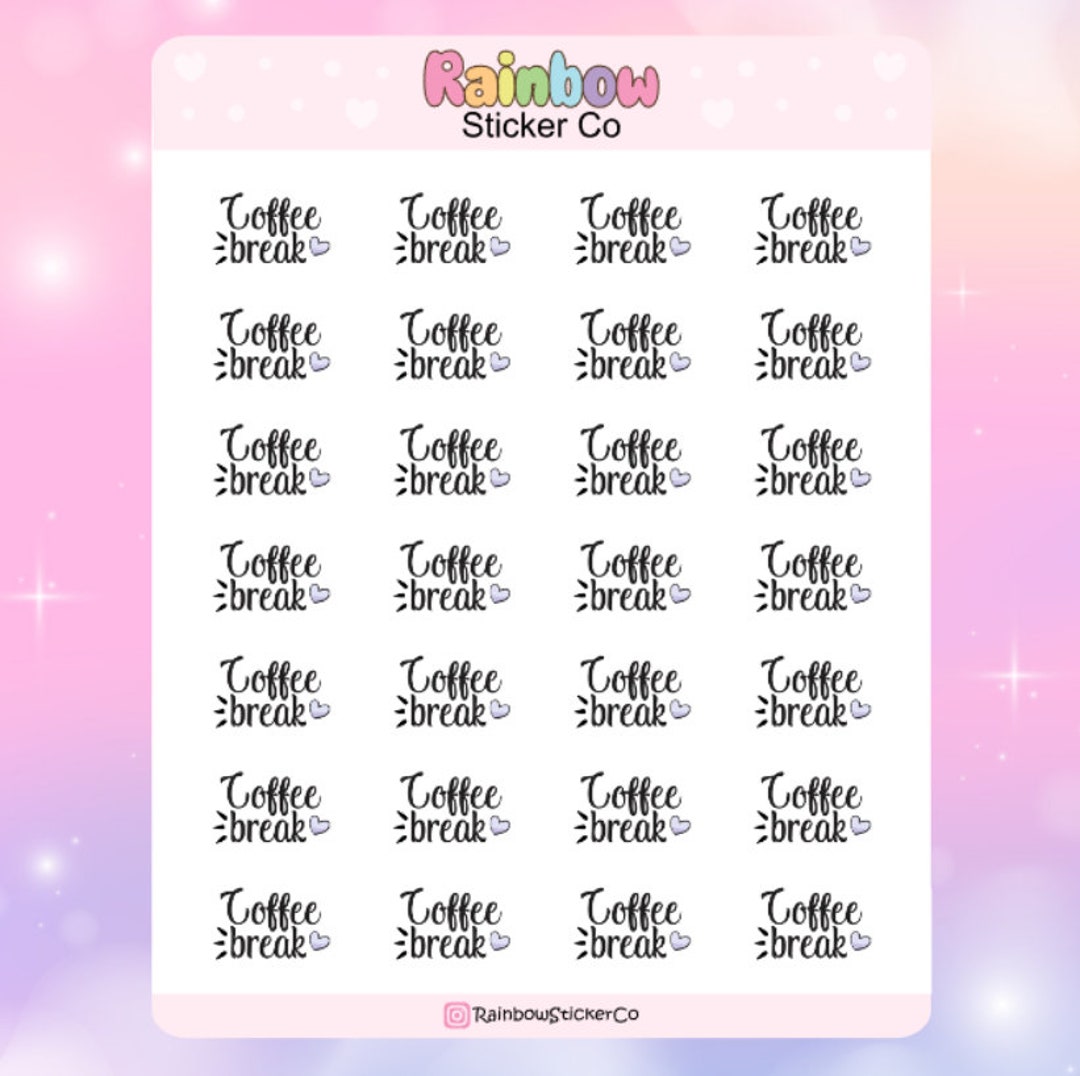 Coffee Break Stickers, Cute Kawaii Stickers, Kawaii Coffee Stickers - Etsy