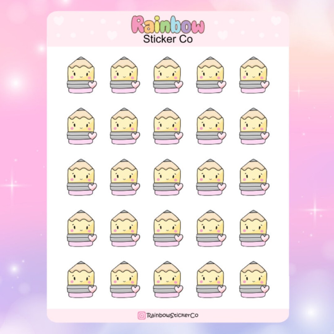 Pencil Stickers, Cute Kawaii Stickers, Office Stickers, School Stickers ...