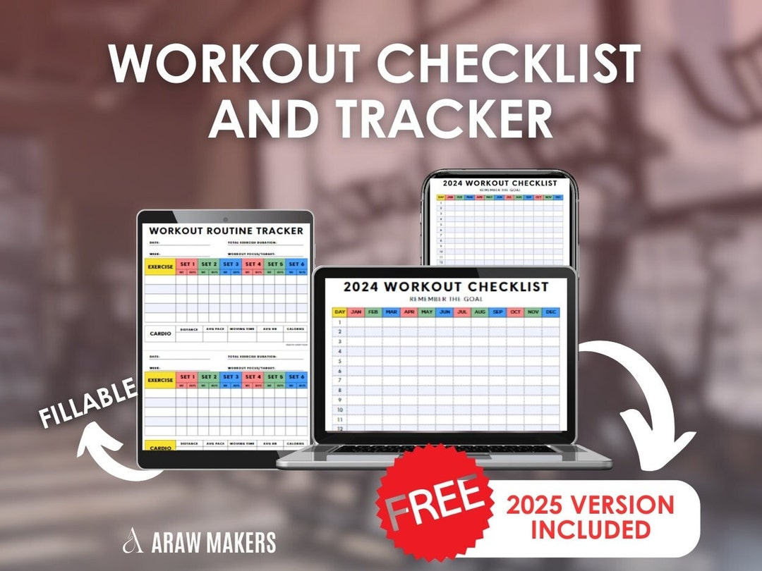 Workout Tracker Printable Workout Routine Tracker Daily Exercise Log ...