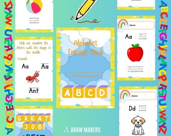 Tracing Alphabet, Preschool Learning Folder, Preschool Workbook ...