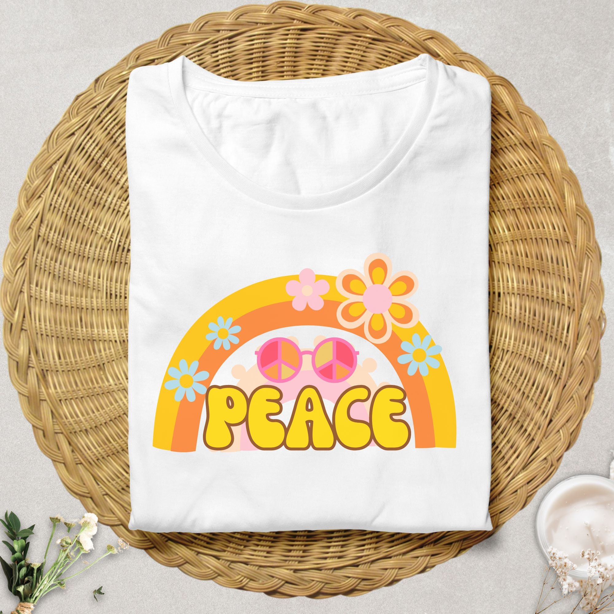 Peace Sign SVG Groovy Retro Flower Power Clipart Hippie Vibes Vinyl ...