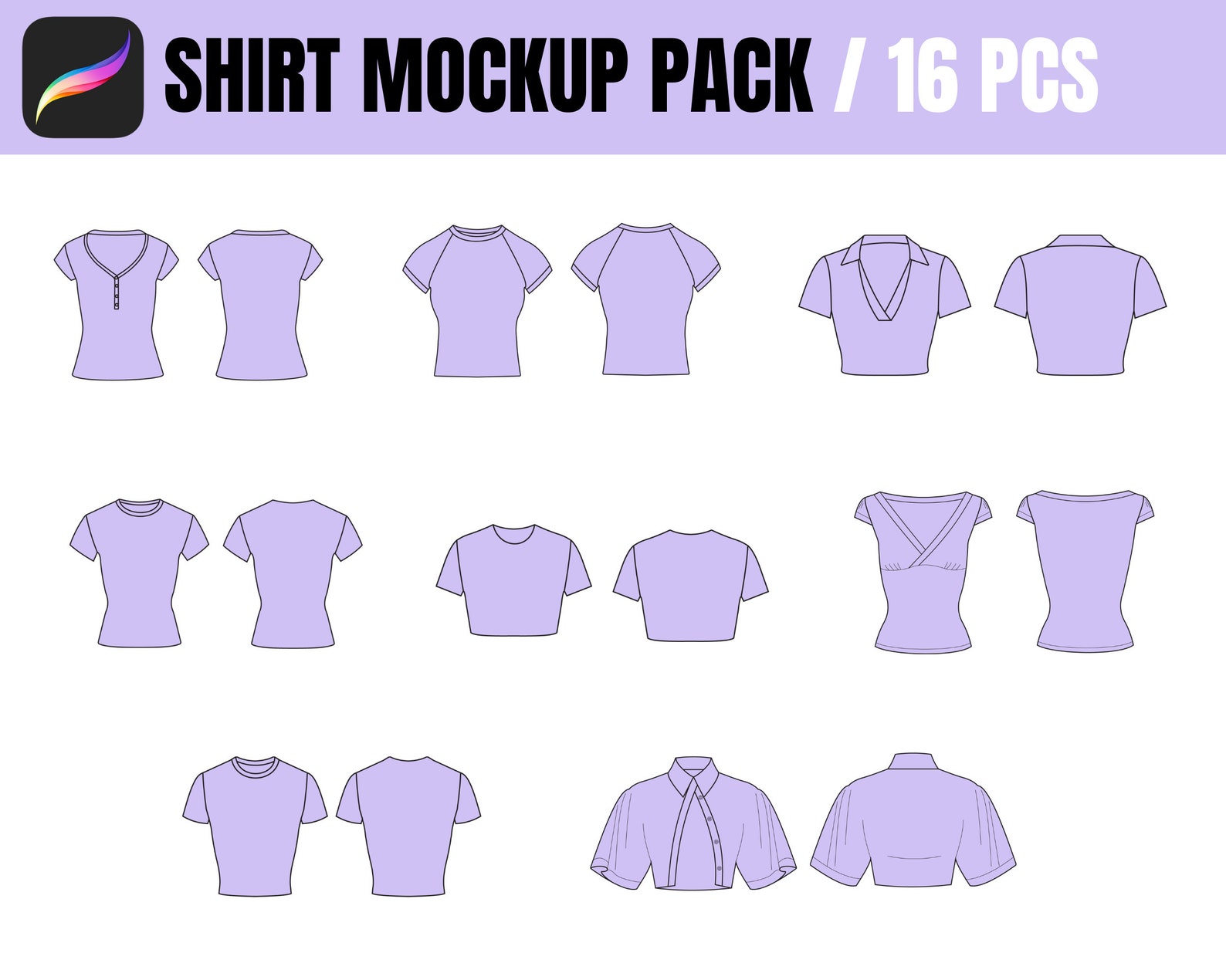 Shirt Procreate Mockup Pack | Women's Clothing Mockup Pack for ...