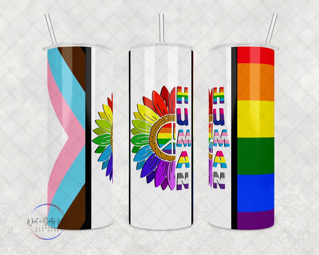 LGBTQ Pride Custom Tumbler - "human", 20oz or 30oz Tumbler, Progress ...