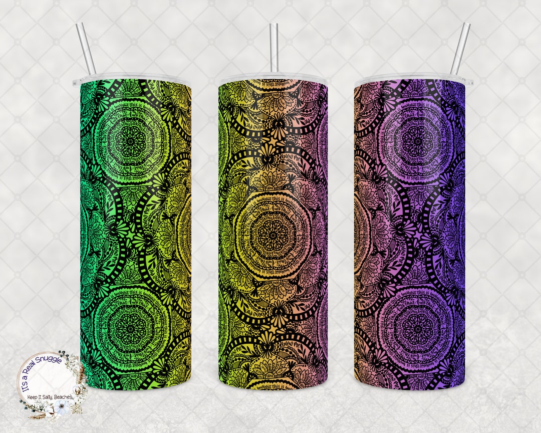 Custom Hidden Cuss Word Mandala Tumbler, 20 or 30 Oz, Unique Swear Art ...