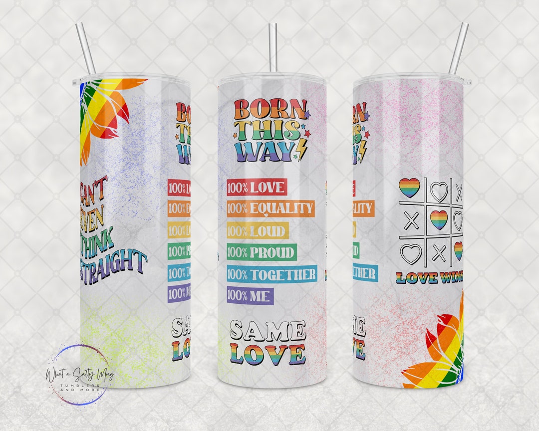 Custom LGBTQ Pride Stainless Steel Tumbler: Love Wins, Same Love (20oz ...