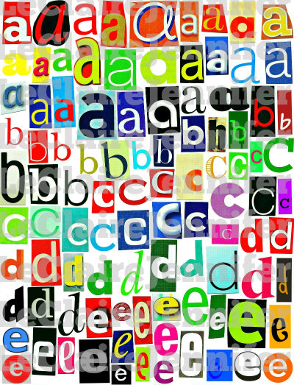 Magazine Cutout Letters: Printable Collage Alphabet (JPG) - Etsy