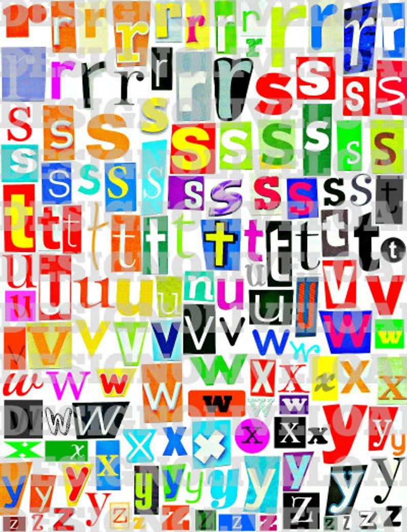 Magazine Cutout Letters: Printable Collage Alphabet (JPG) - Etsy