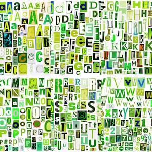 Printable Green Magazine Cutout Letters: Collage Alphabet (JPG) - Etsy