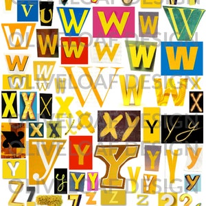 Yellow Magazine Cutout Letters: Printable Collage Alphabet (digital ...