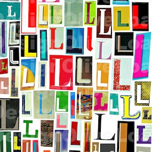 Magazine Cutout Letter L Collage Sheet: Printable Typography (JPG) - Etsy