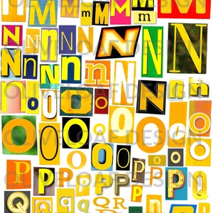 Yellow Magazine Cutout Letters: Printable Collage Alphabet (digital ...