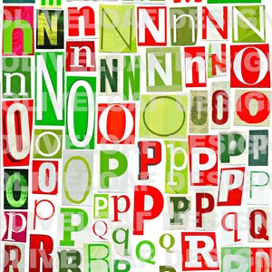 Christmas Magazine Cutout Letters: Red & Green Printable Alphabet (JPG ...