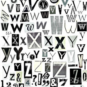 Printable Magazine Cutout Letters: Black, White, Grey (JPG) - Etsy
