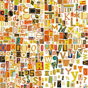 Printable Magazine Cutout Letters: Orange Collage (JPG) - Etsy