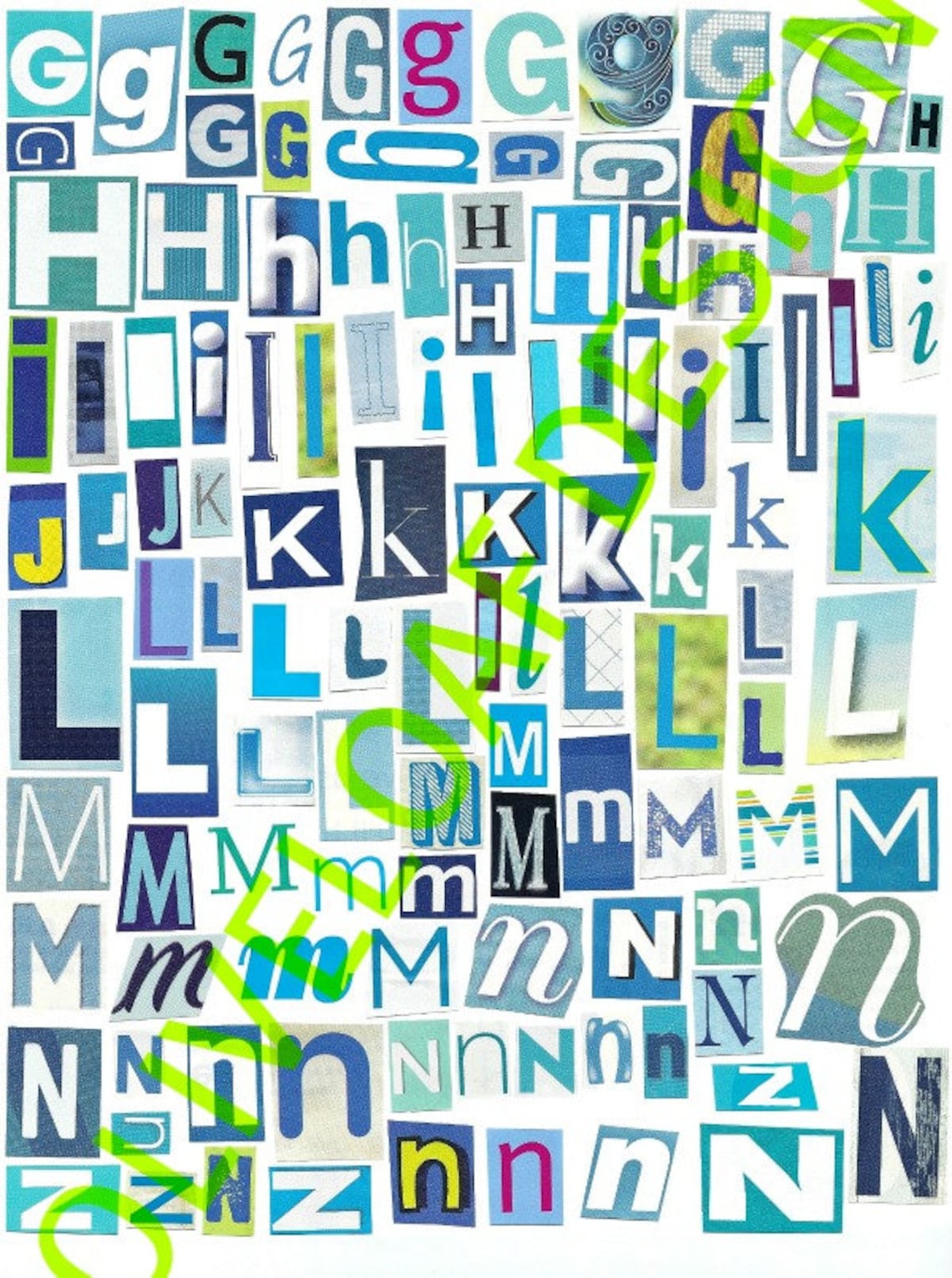 Blue Magazine Cutout Letters A-Z, 1-10 (JPG Digital Download) - Etsy