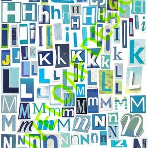 Blue Magazine Cutout Letters A-Z, 1-10 (JPG Digital Download) - Etsy