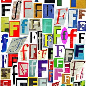 Magazine Letter F Collage Sheet: Printable Ransom Note Font (JPG) - Etsy