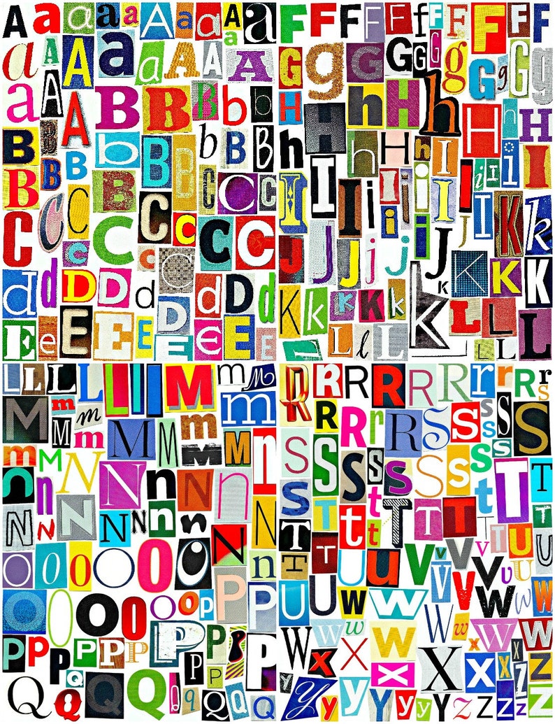 Multicolor Set 3 Printable Digital Alphabet, A to Z, Magazine Letters ...
