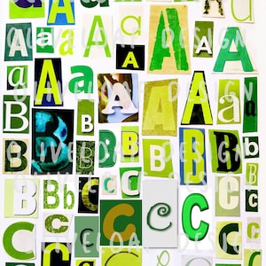 Printable Green Magazine Cutout Letters: Collage Alphabet (JPG) - Etsy