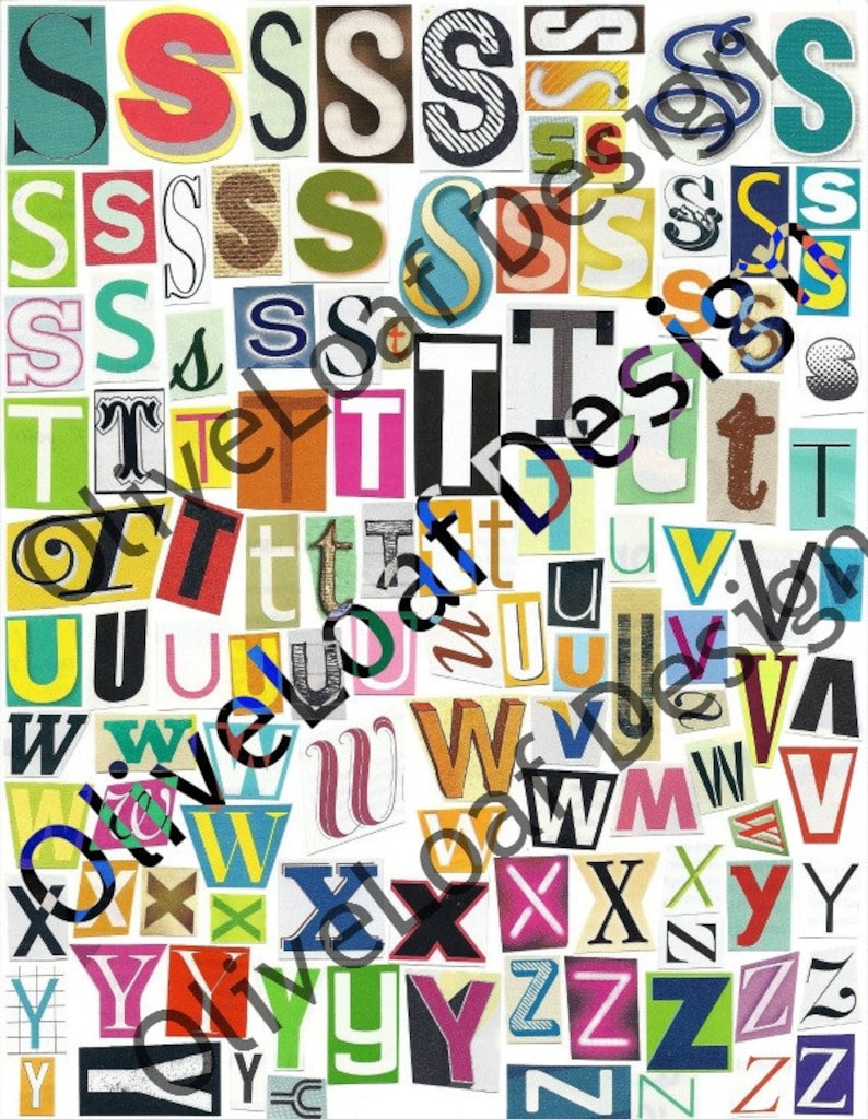 Magazine Cutout Letters: Printable Collage Alphabet (JPG) - Etsy