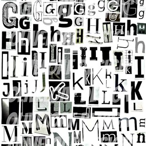 Printable Magazine Cutout Letters: Black, White, Grey (JPG) - Etsy
