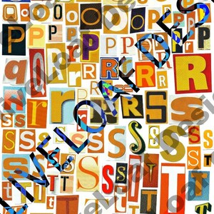 Printable Magazine Cutout Letters: Orange Collage (JPG) - Etsy