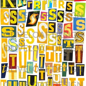 Yellow Magazine Cutout Letters: Printable Collage Alphabet (digital ...