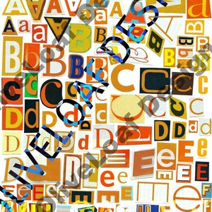Printable Magazine Cutout Letters: Orange Collage (JPG) - Etsy