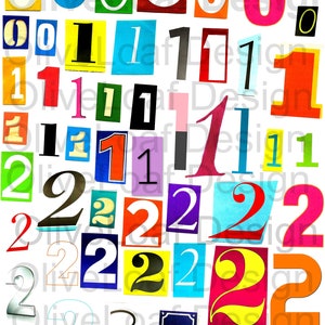 Magazine Cutout Numbers & Symbols: Collage Printable (JPG) - Etsy