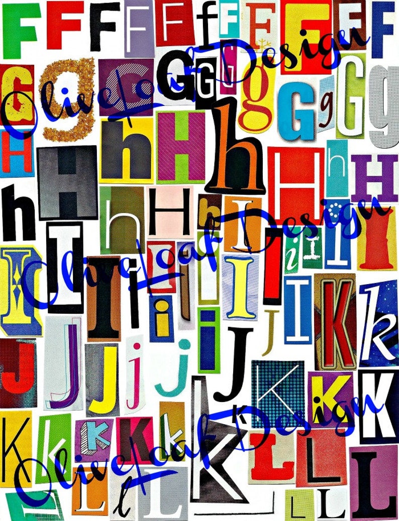 Multicolor Set 3 Printable Digital Alphabet, A to Z, Magazine Letters ...
