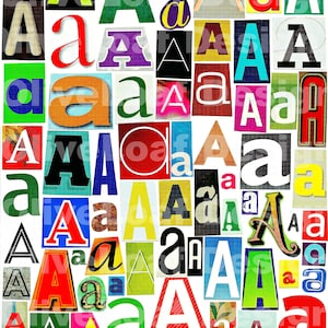 Multicolor Single Letter A-a, Printable Digital Single Letter Series ...