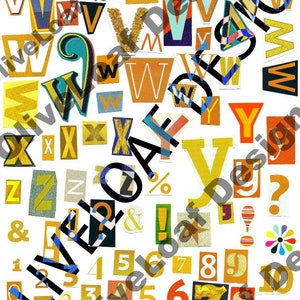 Printable Magazine Cutout Letters: Orange Collage (JPG) - Etsy