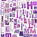 Purple Printable Digital Alphabet, A to Z, Symbols, Magazine Letters ...