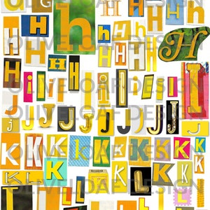 Yellow Magazine Cutout Letters: Printable Collage Alphabet (digital ...